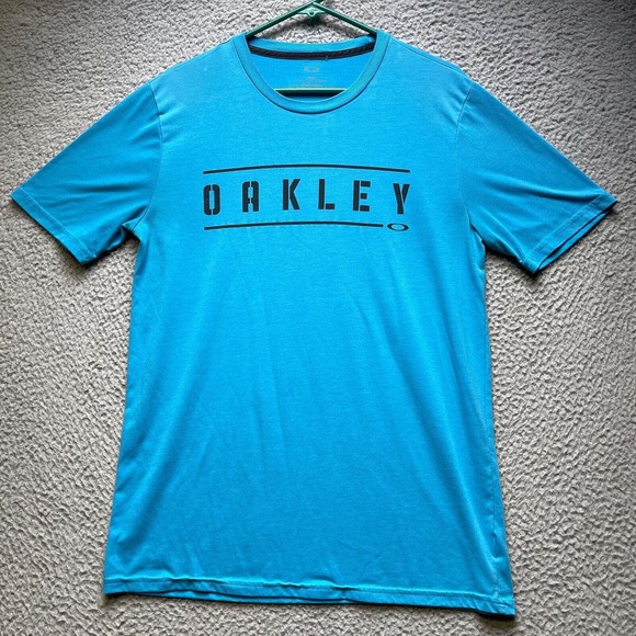 Oakley | Shirts | Oakley Shirt Mens Medium Blue Crewneck Graphic Logo ...
